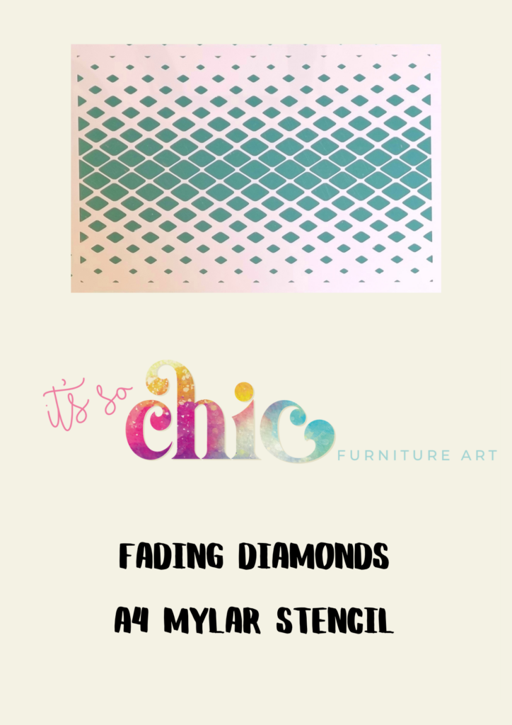 Fading Diamonds A4 Mylar Stencil - It's So Chic Interiors