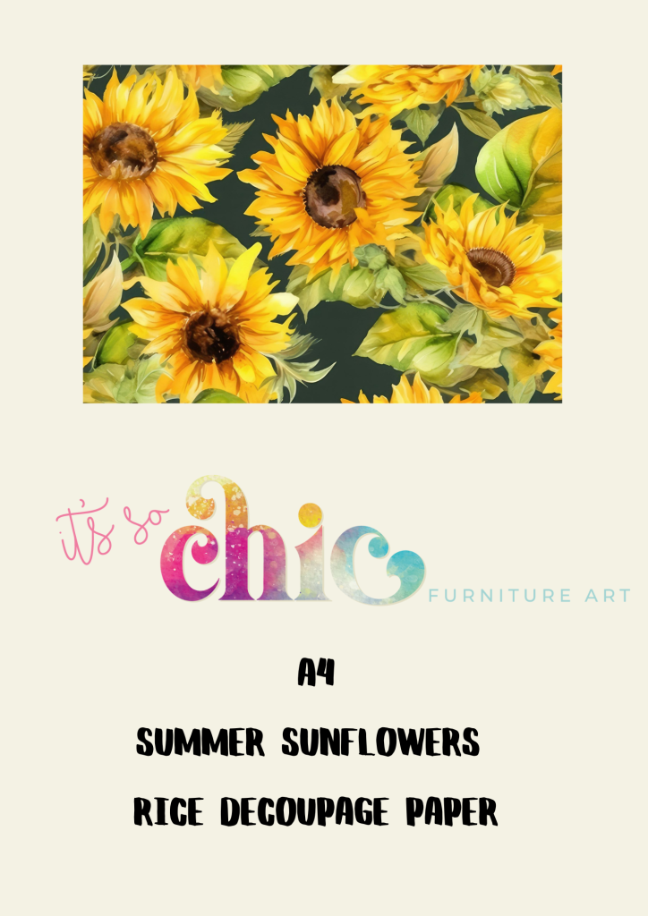 A4 Summer Sunflowers Rice Decoupage Paper - It's So Chic Interiors